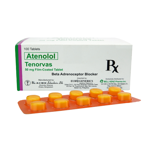 TENORVAS Atenolol 50mg Film-Coated Tablet 100's price in the ...